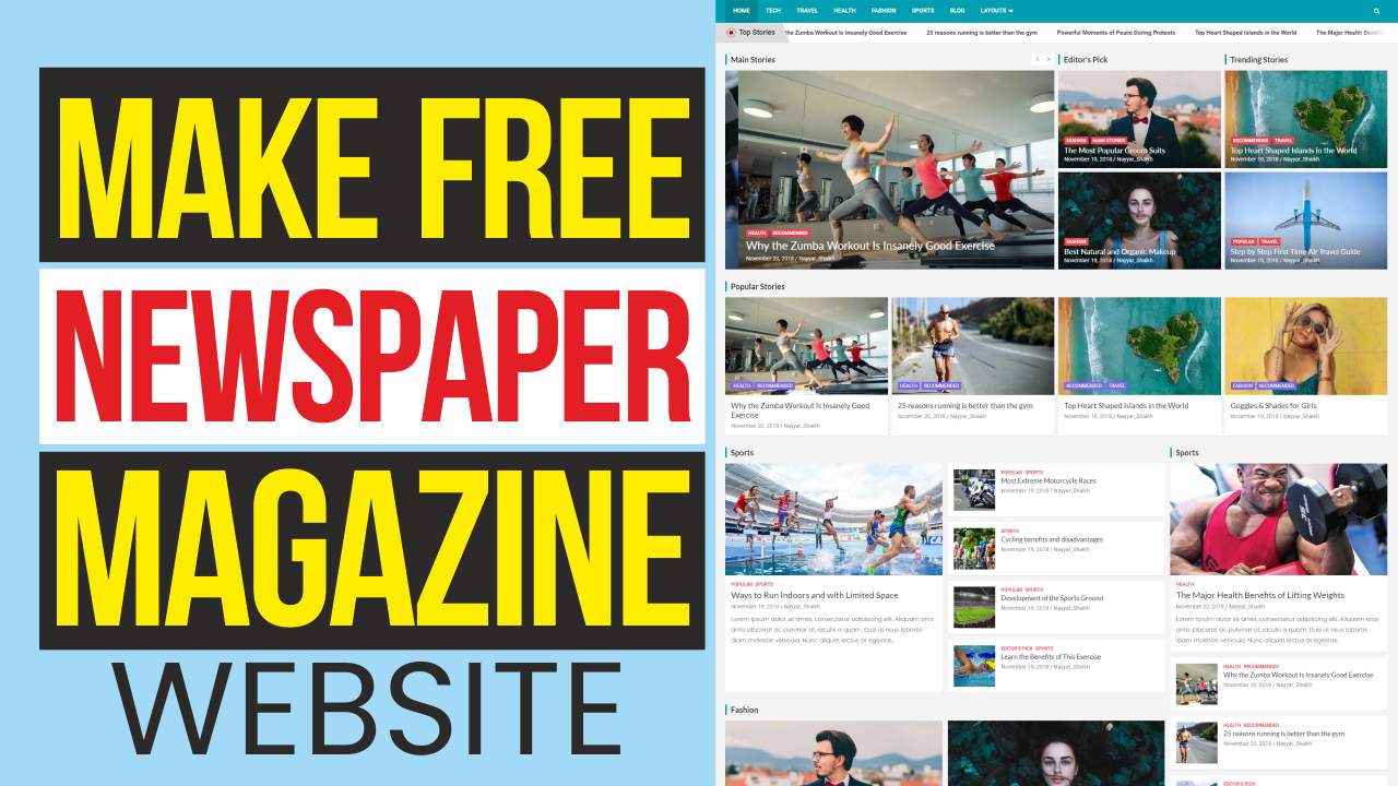 How to Make a FREE Magazine & Newspaper Portal Blog Website with ...